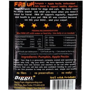 Diggin FiRM UP! Pumpkin Digestive Supplement for Dogs & Cats - Diarrhea ...