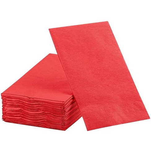 Sparksettings Red Dinner Napkins, 8” X 4.5” 2 Ply Paper Napkins, Pack ...