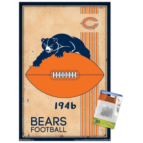 Trends International Nfl Chicago Bears - Retro Logo 14 Unframed Wall ...