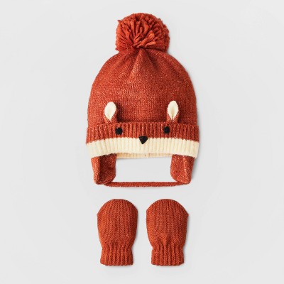 Hudson Baby Unisex Baby Trapper Hat, Mitten And Bootie Set, Tan Bear ...