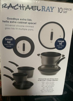 Rachael Ray Cook + Create 10pc Hard Anodized Nonstick Cookware Set With ...
