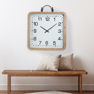 VIP Wood 28 in. White Framed Clock : Target