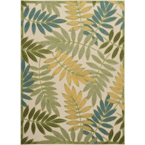 Nourison Aloha Floral Leaf Flatweave High-low Indoor Outdoor Area Rug ...