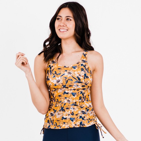 Calypsa Women's Maya Tankini Swim Top With Built-in Bra - Tangerine ...