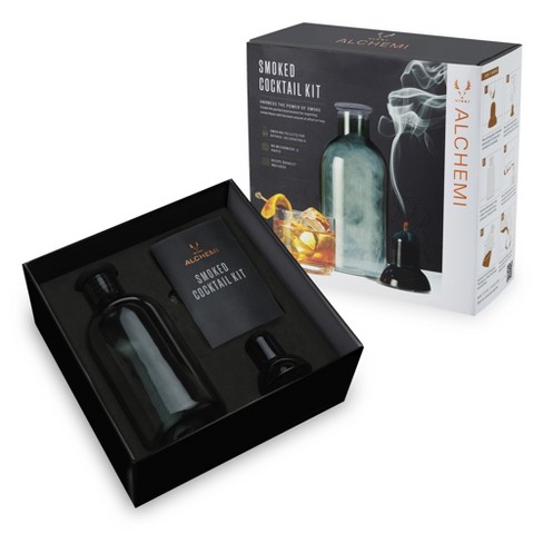 Viski Smoked Cocktail Set| Glass Carafe With Smoker Pellets For Smoke ...