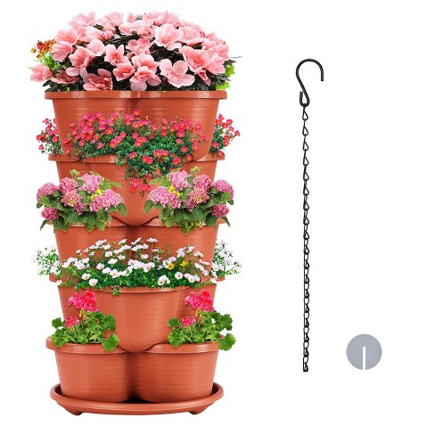 Imountek "5-tier Stackable Vertical Planter Tower For Strawberries ...