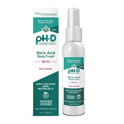 Ph-d Feminine Health Body Phresh Boric Acid Spray - Rose Vanilla - 3 Fl ...