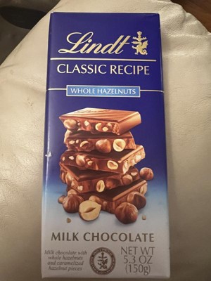 Lindt Classic Recipe Whole Hazelnuts Milk Chocolate Candy Bar - 5.3oz ...