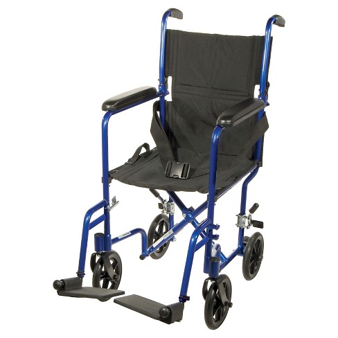 Drive Medical Lightweight Transport Wheelchair, 17" Seat, Blue : Target