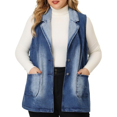 Agnes Orinda Women's Plus Size V Neck Button Down Sleeveless Utility ...