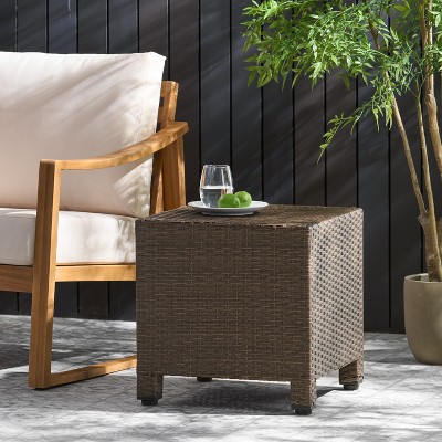 Osparple Modern Outdoor Side Tables for Patio Rattan Outdoor Prep Table ...