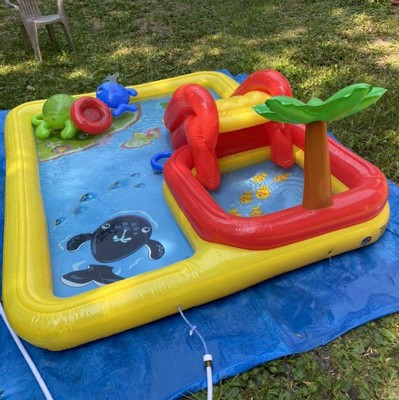 Intex Inflatable Ocean Play Center Kids Backyard Kiddie Pool With Slide ...