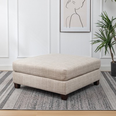 Wovenbyrd Brentwood 40" Square Rectangle Pillowtop Ottoman, Tan ...