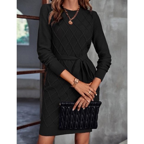 Whizmax Women's Knit Midi Dress Long Sleeve Crew Neck Pullover Bodycon ...