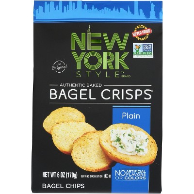 New York Style Authentically Baked Plain Bagel Crisps - Case Of 6 - 6 ...