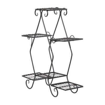 16" Wide Planter Stand Modern Iron Black - Olivia & May : Target