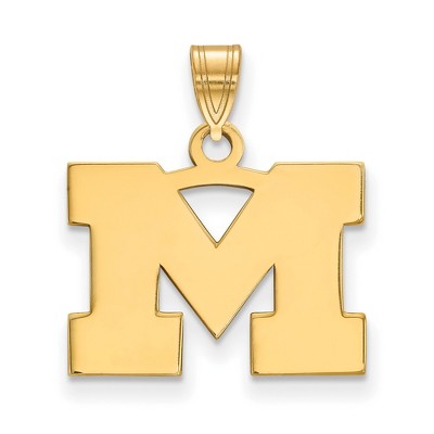 Black Bow Jewelry 14k Yellow Gold Michigan Wolverines Ncaa Small ...