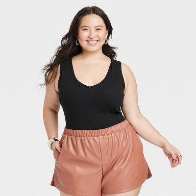 Women's Tank Bodysuit - A New Day™ Black 2x : Target