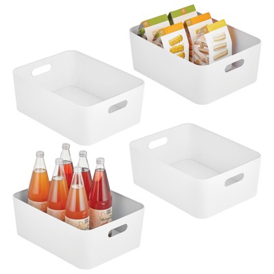 Mdesign Large Metal Kitchen Storage Container Bin With Handles, 4 Pack ...