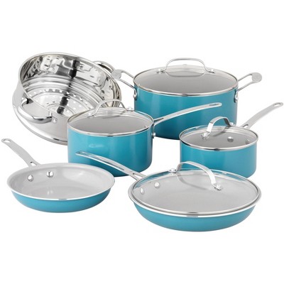 Gotham Steel Aqua Blue 20 Piece Nonstick Cookware And Bakeware Set : Target