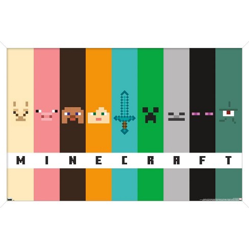 Trends International Minecraft - Pixel Bars Framed Wall Poster Prints ...