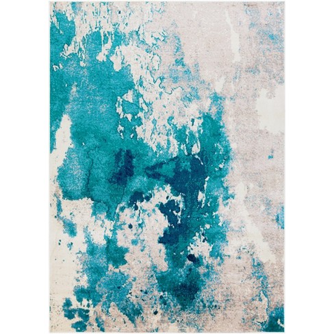 Mark & Day Perpignan 7'10"x11'2" Rectangle Woven Indoor Area Rugs Aqua ...