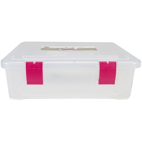 Creative Options File Tub-17"x15"x5" Clear W/magenta : Target