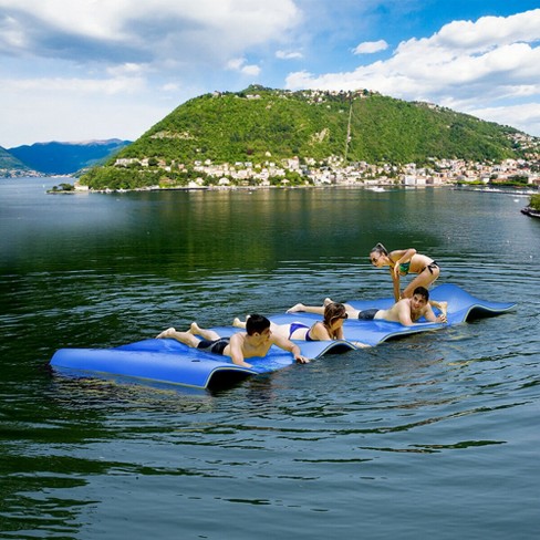 Costway 3 Layer Floating Water Pad Foam Mat Water Recreation Relaxing ...