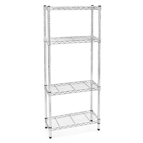 Shelving.com Chrome Wire Shelving With 4 Tier Shelves - 8"d X 24"w X 54 ...