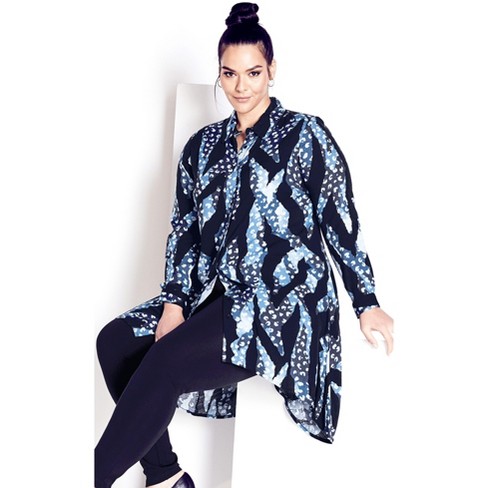 Zim & Zoe | Women's Plus Size Renee Longline Shirt - Sapphire - 20w ...
