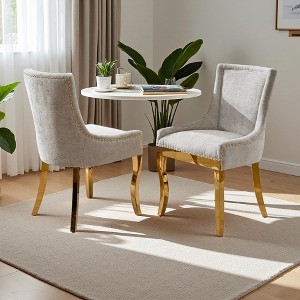Set of 2 Upholstered Dining Chairs with Rivet Trim : Target