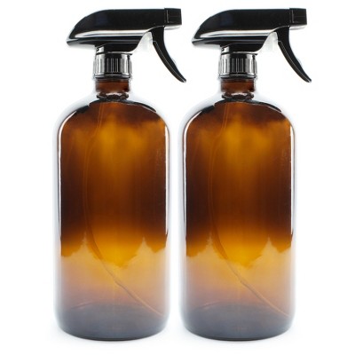 Liba Amber Glass Spray Bottles 2 Pack, 16 Oz Refillable Empty Spray ...