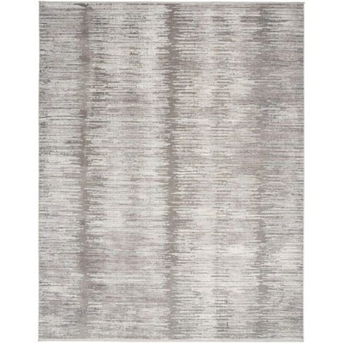 Nourison Modern Abstract Contemporary Indoor Rug Grey White 7'10" X 10 ...
