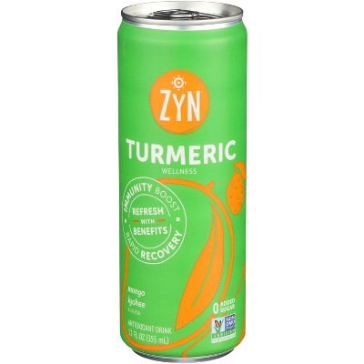 Zyn Mixed Berry Turmeric Wellness Drink - Pack Of 6 - 12 Fl Oz : Target