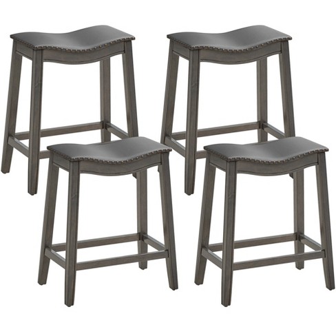 Tangkula Set Of 4 Saddle Bar Stools Counter Height Kitchen Chairs W ...