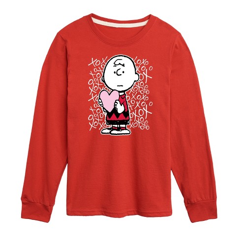Peanuts Charlie Brown Xoxo Long Sleeve Graphic T-shirt - Red - 5t : Target