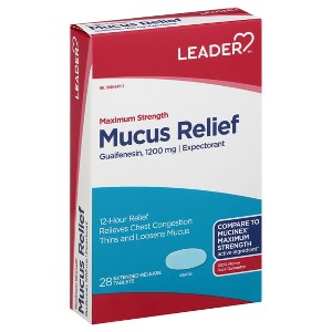 Leader Mucus Relief Expectorant Tablets for Chest Congestion and Mucus ...