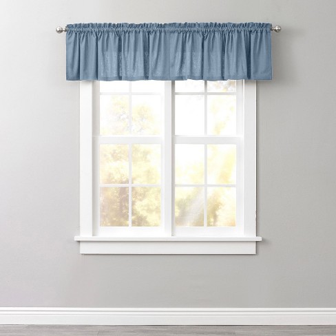 Brylanehome Poly Cotton Canvas Rod-pocket Valance - Carolina Blue : Target