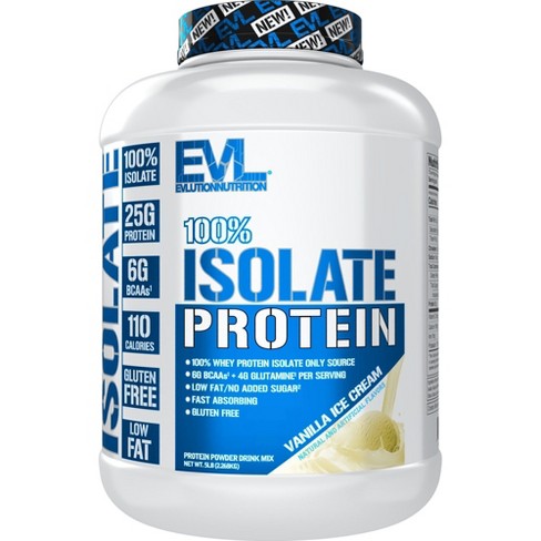 Evlution Nutrition 100% Whey Protein Isolate - Vanilla Ice Cream - 5lb ...