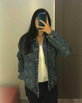 Men's Midwash Denim Trucker Jacket - Goodfellow & Co™ Blue S : Target