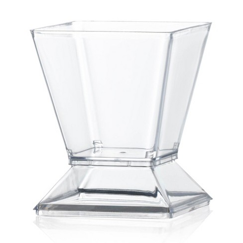 Smarty Had A Party 3.5 Oz. Clear Square Disposable Plastic Mini Cups ...