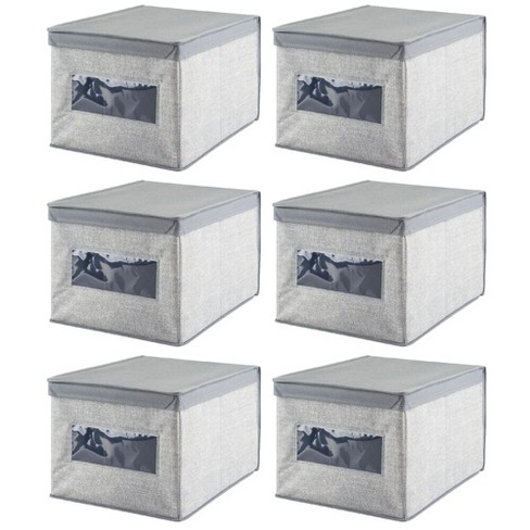 Mdesign Stackable Fabric Closet Storage Organizer Box, 6 Pack : Target