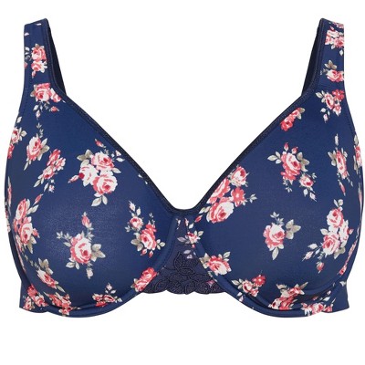 Avenue | Women's Plus Size Smooth Caress Print Bra - Navy Floral - 38c ...