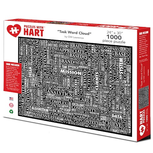 Hart Puzzles: Task Word Cloud By Ow Lawrence, 24" X 30", 1000 Piece ...