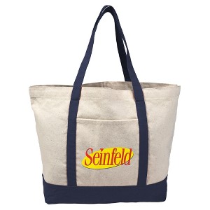 Seinfeld Logo Canvas Tote Bag With External Pocket, Reusable Shoulder ...
