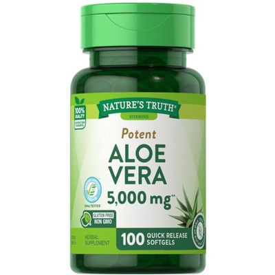 Nature's Truth Aloe Vera Gel 5000mg | 100 Softgels : Target