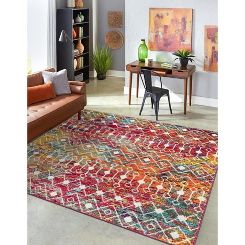 Unique Loom 5' 3 X 5' 3 Square Alaoui Geometric Trellis Multi Area Rug ...