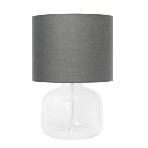 Glass Table Lamp With Fabric Shade Gray - Simple Designs : Target
