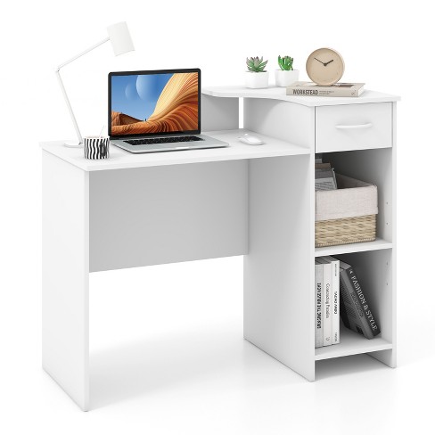 Tangkula Computer Desk With Printer Shelf Modern Pc Workstation With ...