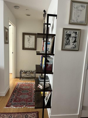 73" Theo 5 Tier Wood Wall Mount Ladder Bookshelf Reclaimed Oak/matte ...